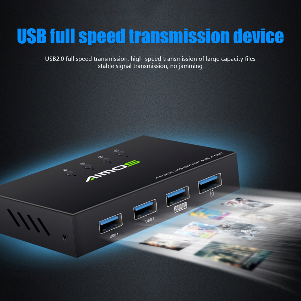 Professional 4 Ports KVM USB Switch 4 in 4 out Switcher for Keyboard ...