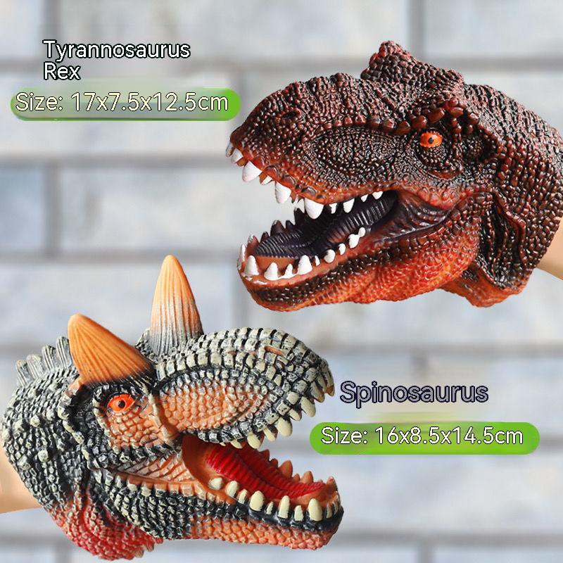 Children's Dinosaur Animal Hand Puppet Soft Rubber Toy Simulation ...