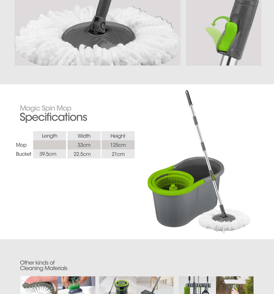 SCRUBZ Premium Microfiber Spin Mop Magic Mop Floor Cleaning Mop 360 ...