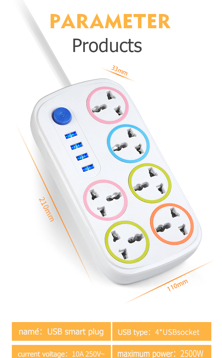 Zeus Power Universal Socket Extension Moveable Multi Function Socket W Usb Socket Extension