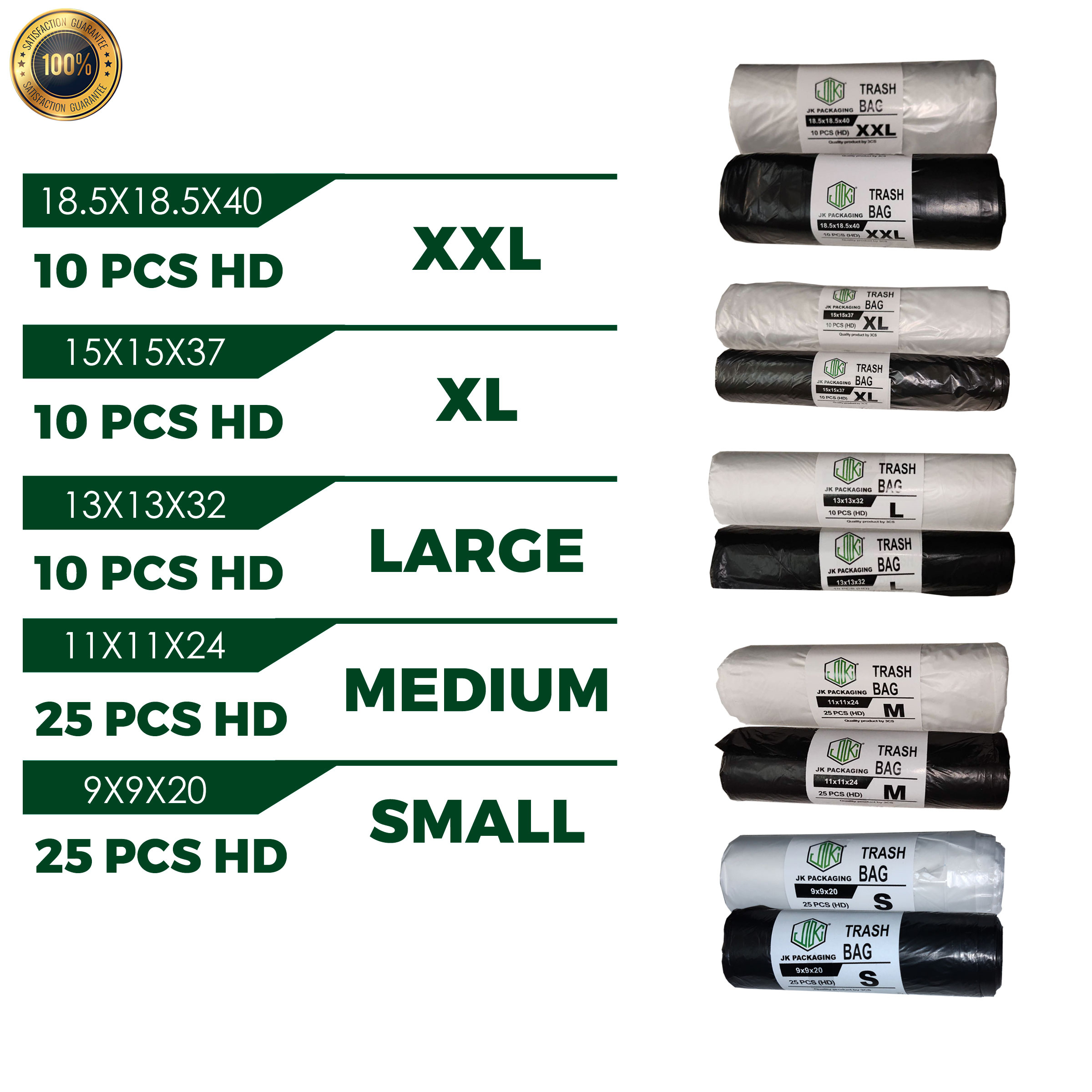 SK.1ROLL High Quality Garbage Bag Trash bag black/clear colour Small ...