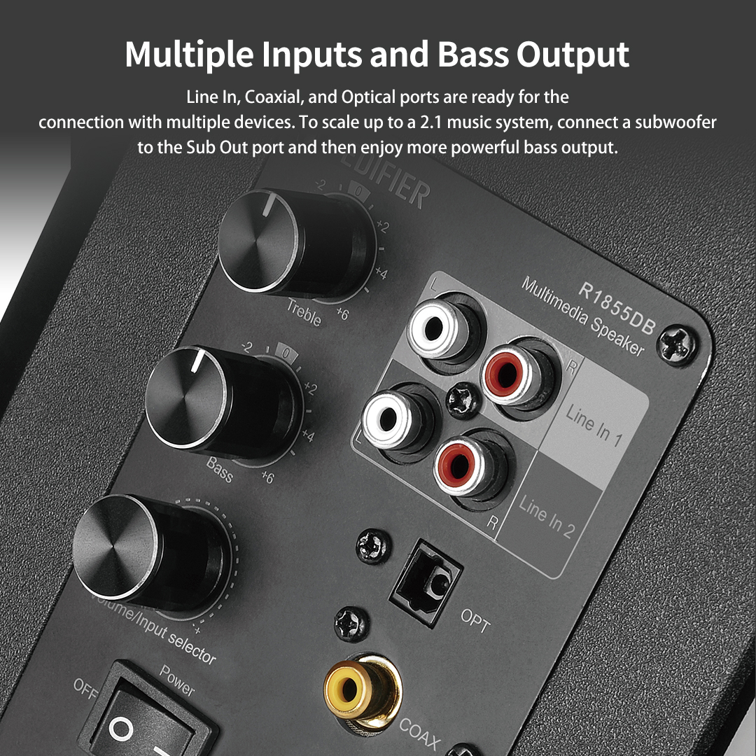 Edifier R1855DB matte black SPEAKERS Active 2.0 Bluetooth Bookshelf ...