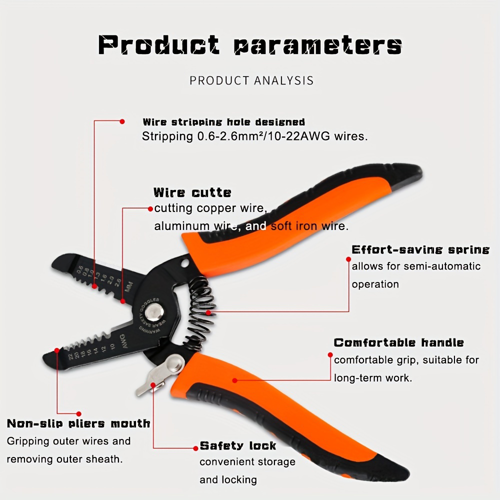 7-In-1 Wire Stripper Stripper Wire Striper Cutter Wire Stripper Plier ...