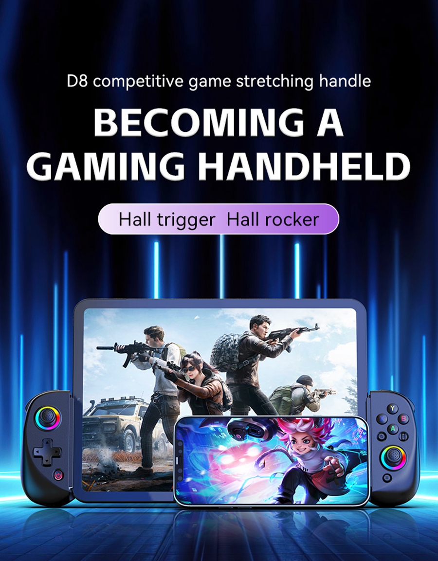 Ovleng D8 Stretchable Wireless Mobile Phone Game Controller For Android ...