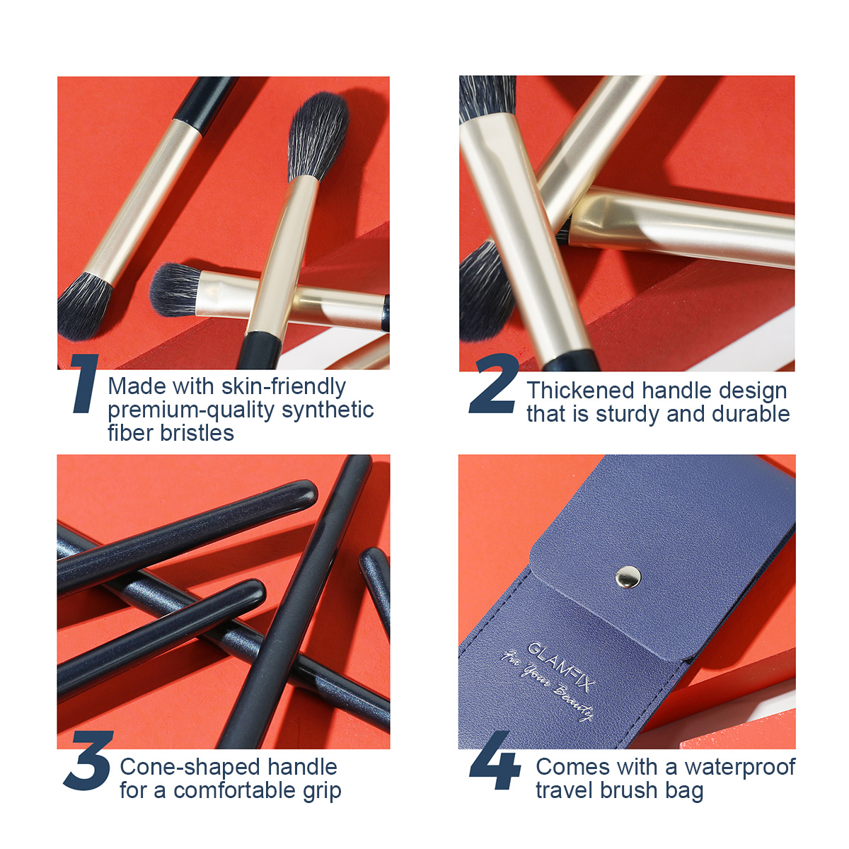 GLAMFIX Exclusive Eye Brush Set- Eye Brush Eye Makeup Brush Set Make up ...