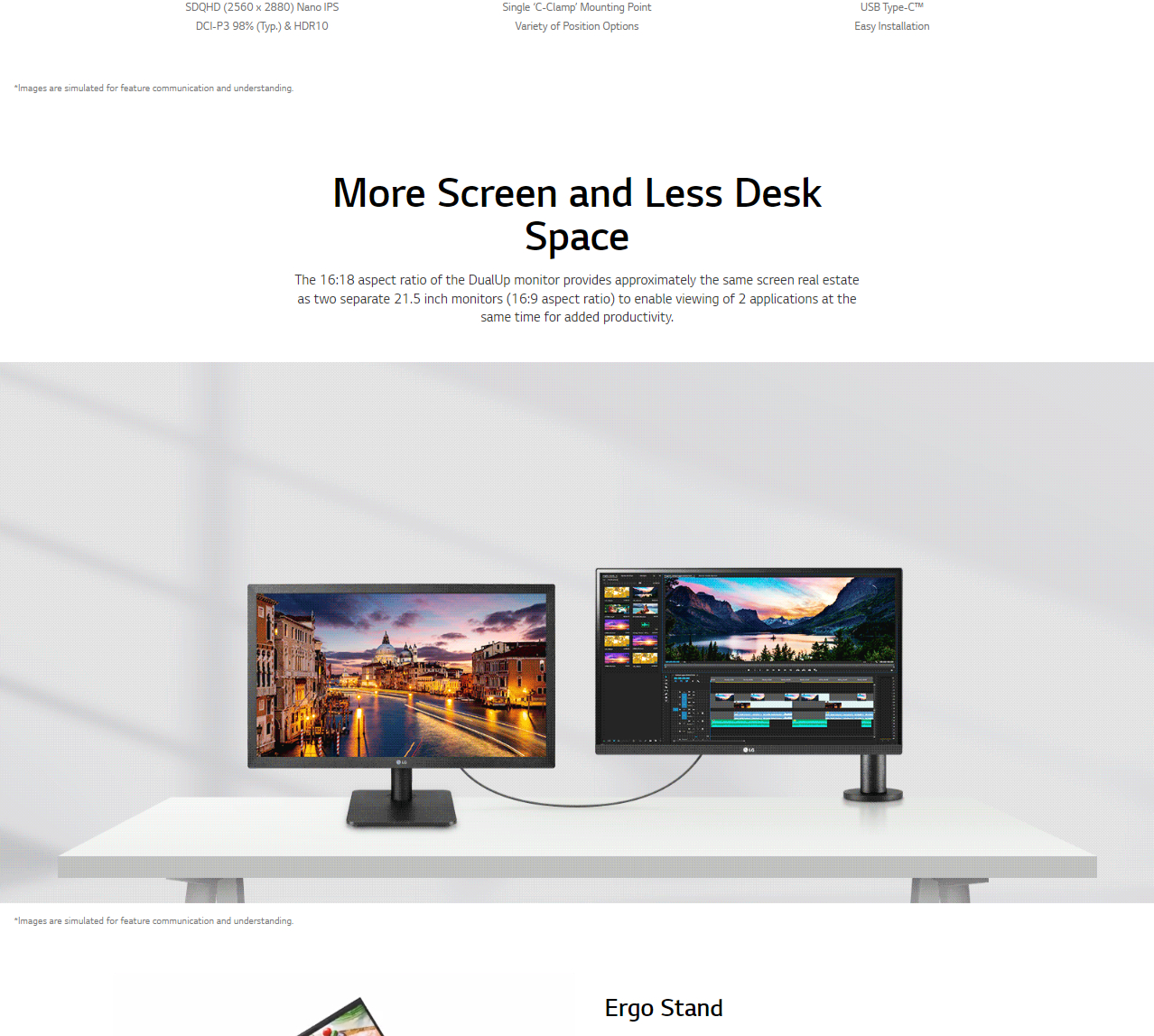 LG 28MQ780-B 27.6" Nano IPS 60Hz QHD HDR DualUp Monitor with Ergo Stand ...