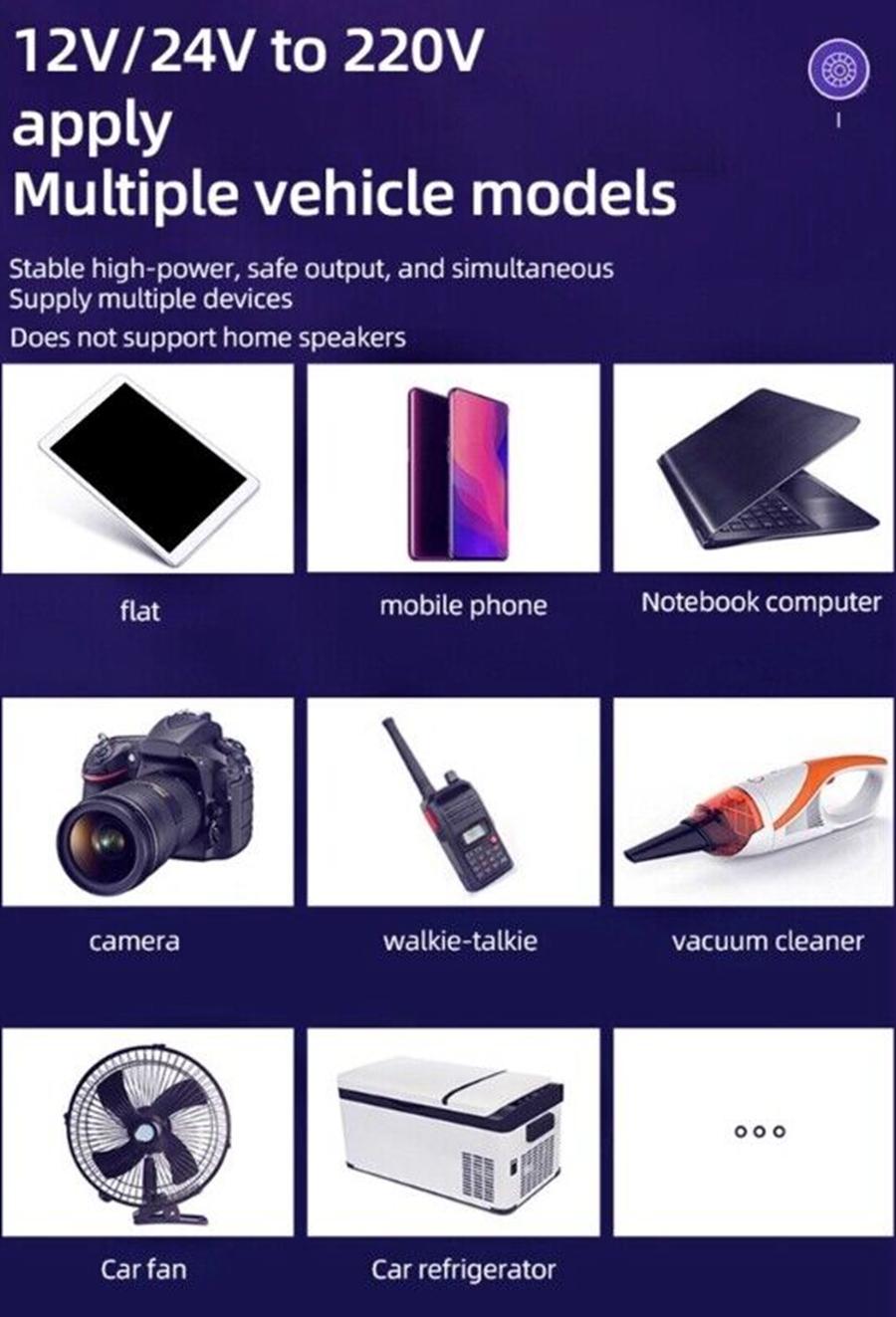 1500W Multi-function Vehicle Power Inverter 4 USB Port 2 AC Socket DC 12V to AC 220V With Switch ...