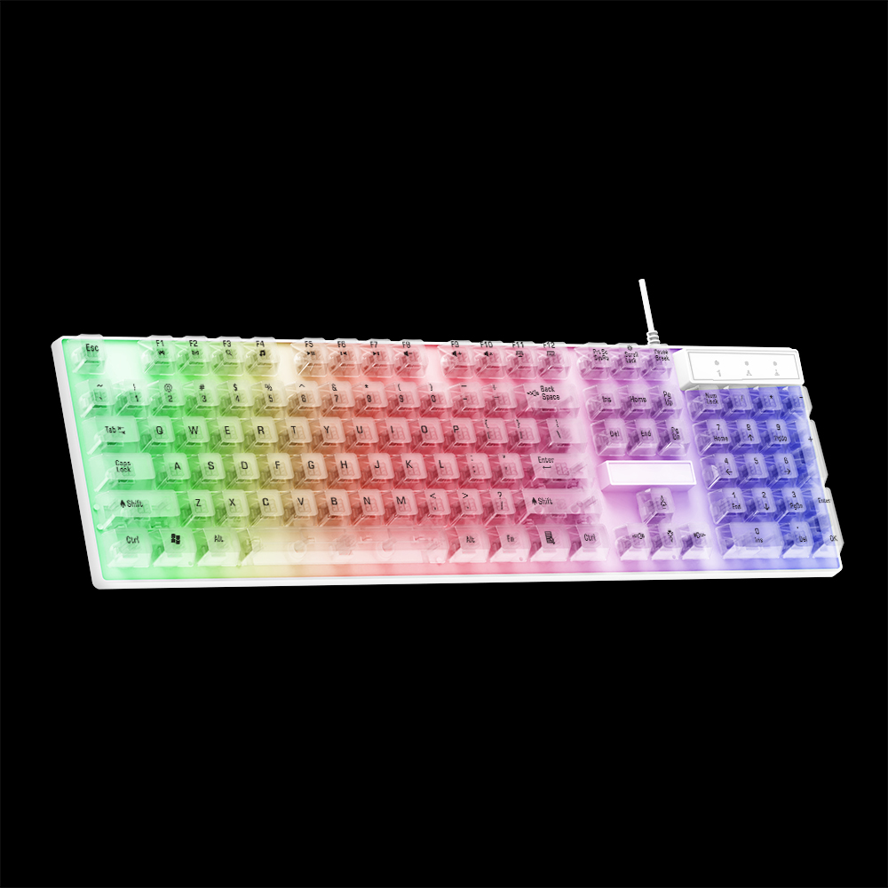Zeus K-800 Professional Transparent Keycaps Keyboard With Multimedia ...