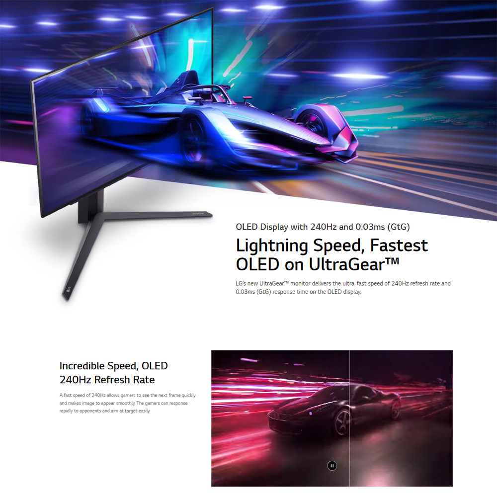 LG 27GR95QE-B 27" UltraGear OLED 240Hz 1440p QHD HDR Gaming Monitor ...