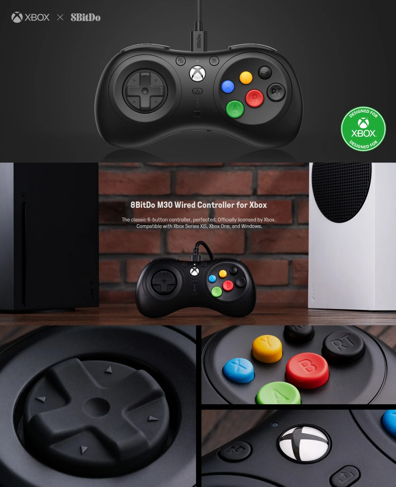 8Bitdo M30 Wired Controller For Xbox + Game Pass Code (82DA) | Shopee ...
