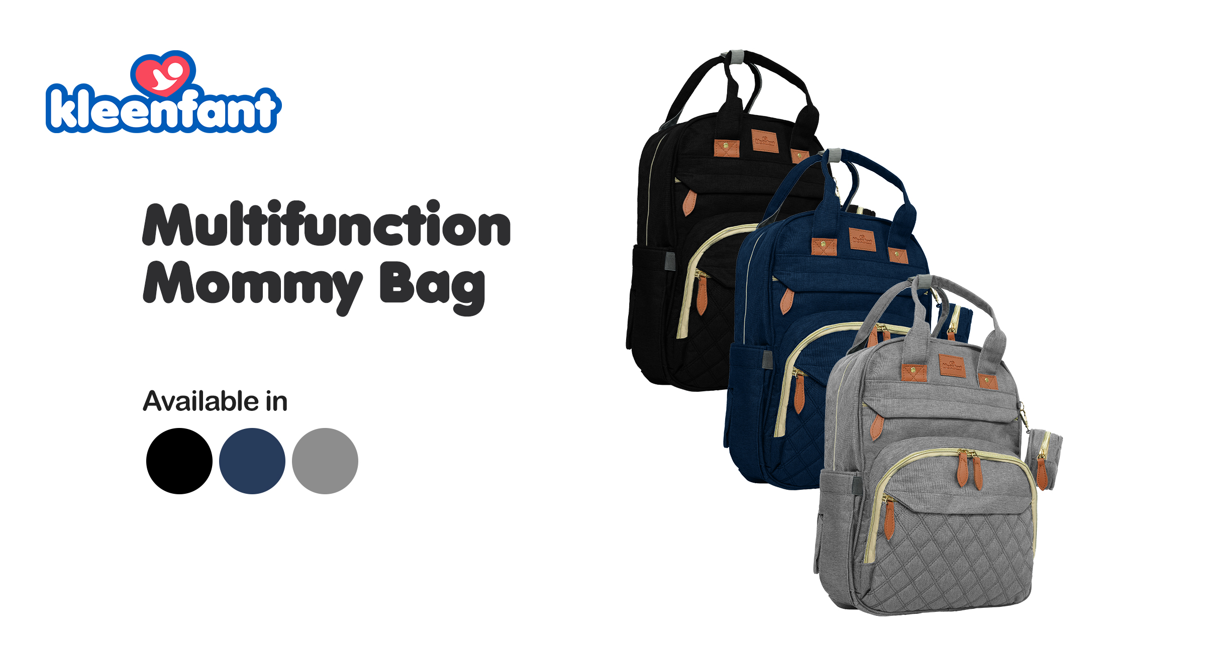 Kleenfant Multifunction Mommy Bag Water Resistant Quilted Diaper ...