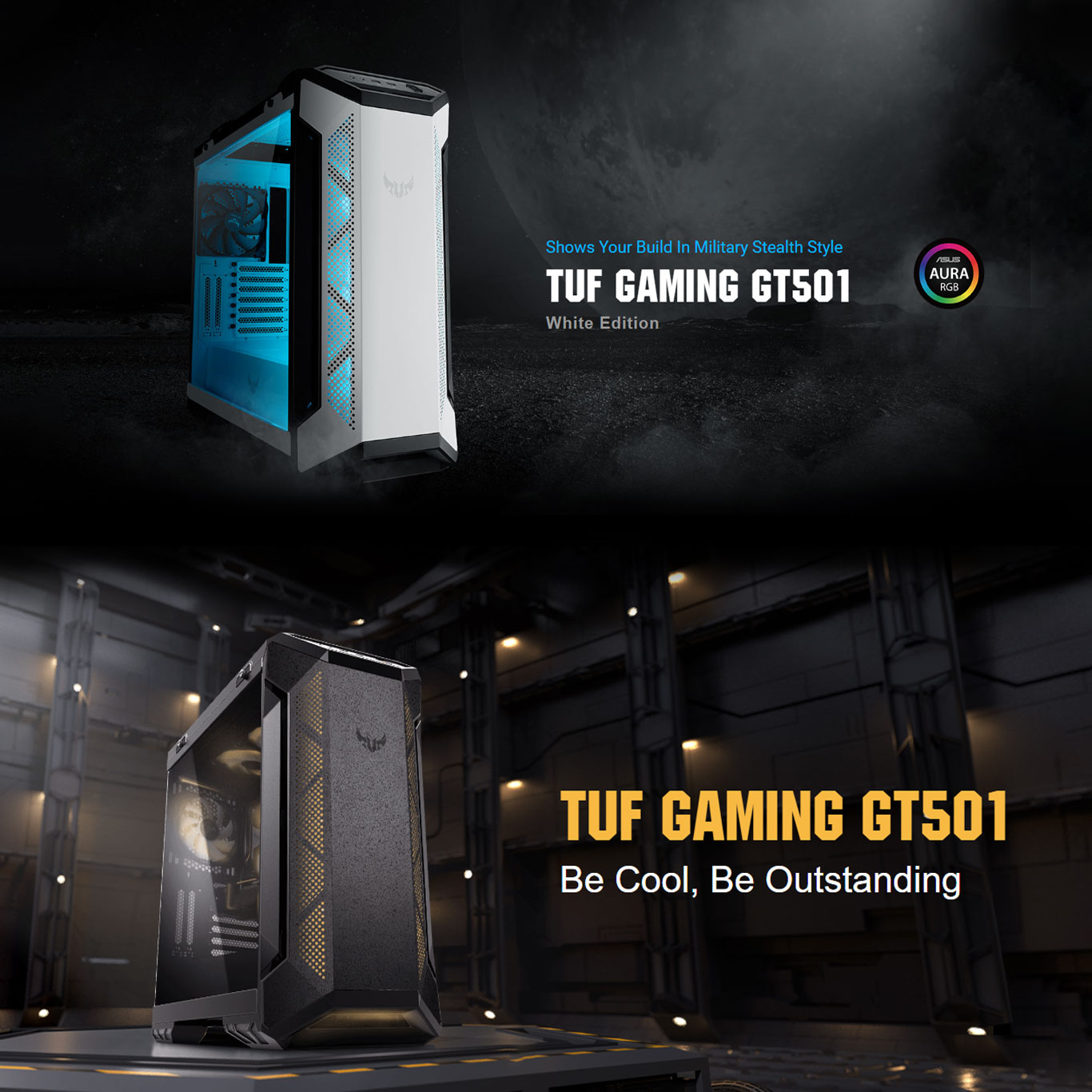 Asus TUF GT501 Metal Front Panel, Tempered-glass Side Panel, Mid-Tower ...