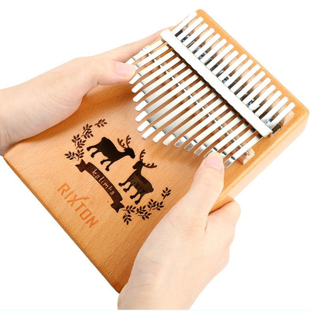 RIXTON Basic Kalimba Thumb 17 Keys Acoustic Piano Mahogany Wood Finger ...