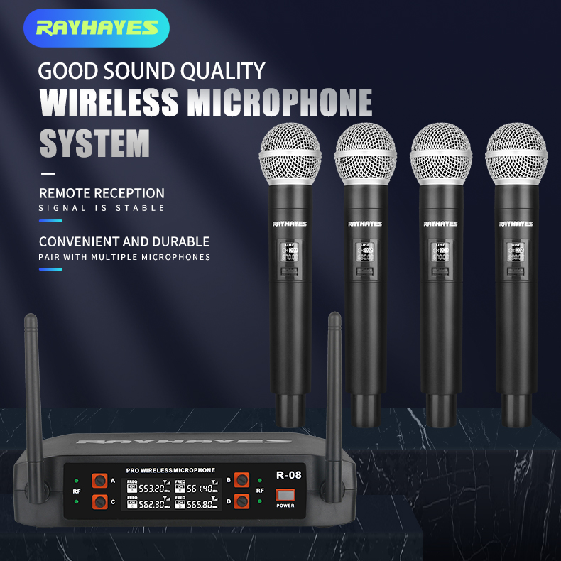 RAYHAYE Microphone Wireless Original 4 pcs Wireless System Ultra HD ...