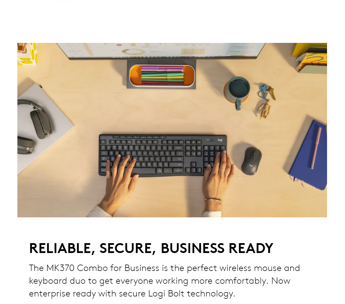 Logitech MK370 Wireless Keyboard & Mouse Combo For Business w/ 112 Keys ...