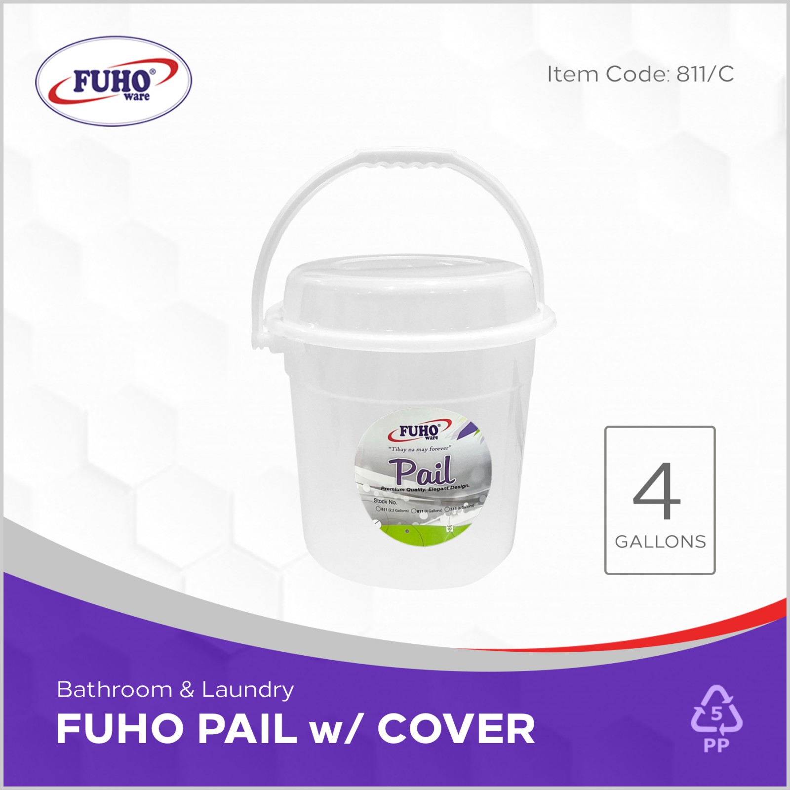 1 pc FUHO 16L Timba/ Pail with Cover for Bathroom Laundry #811 | Shopee ...