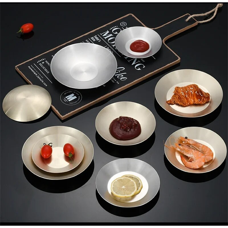 Deck Stainless Steel Sauce Dish Round Mini Condiment Tray Sauce Plate ...