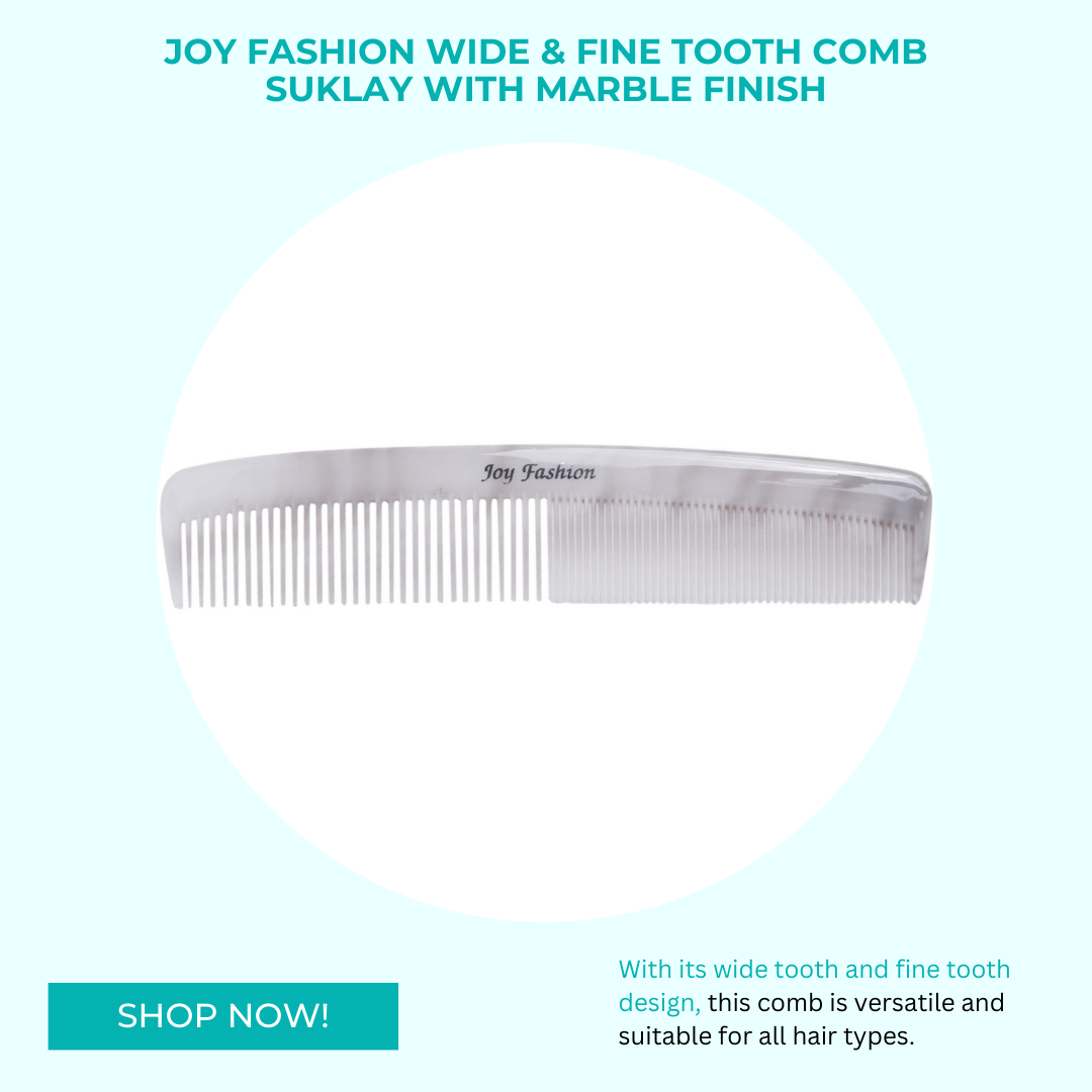 Joy Fashion Wide & Fine Tooth Comb Suklay With Marble Finish | Shopee ...