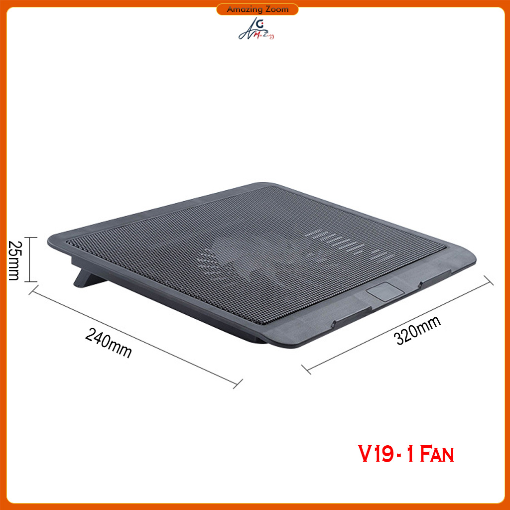 Portable Cooling Pad Laptop Cooler Pad One Big LED Light Fan laptop ...