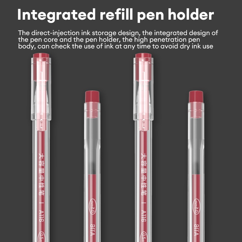 Deli Gel Pen 0.5mm (Black/Blue /Red) Writing Pen Stationery School ...