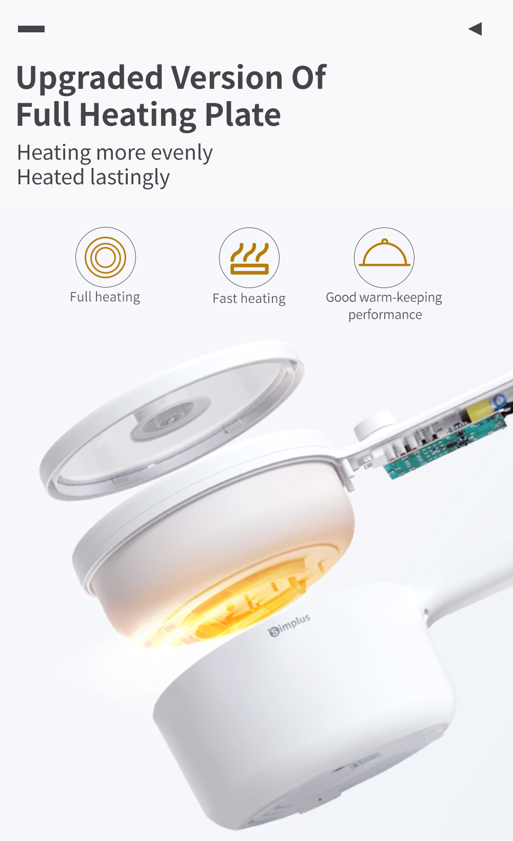 INSSA x Simplus 2L Electric Cooker With Steamer Multi-function Cooker ...