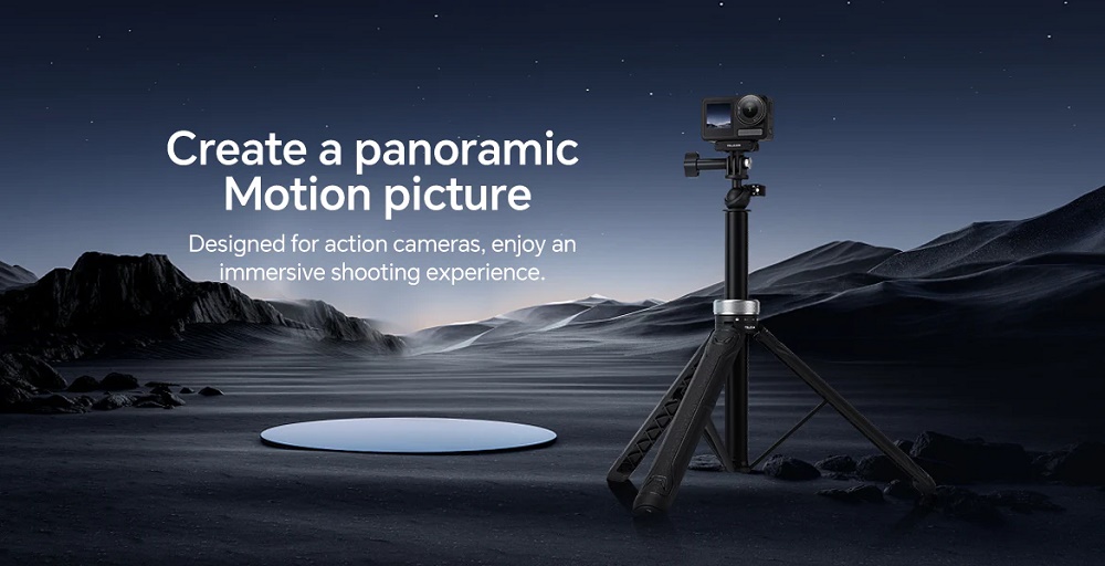 TELESIN Panoramic Extendable Monopod Stick w/ Tripod GoPro Hero, DJI ...