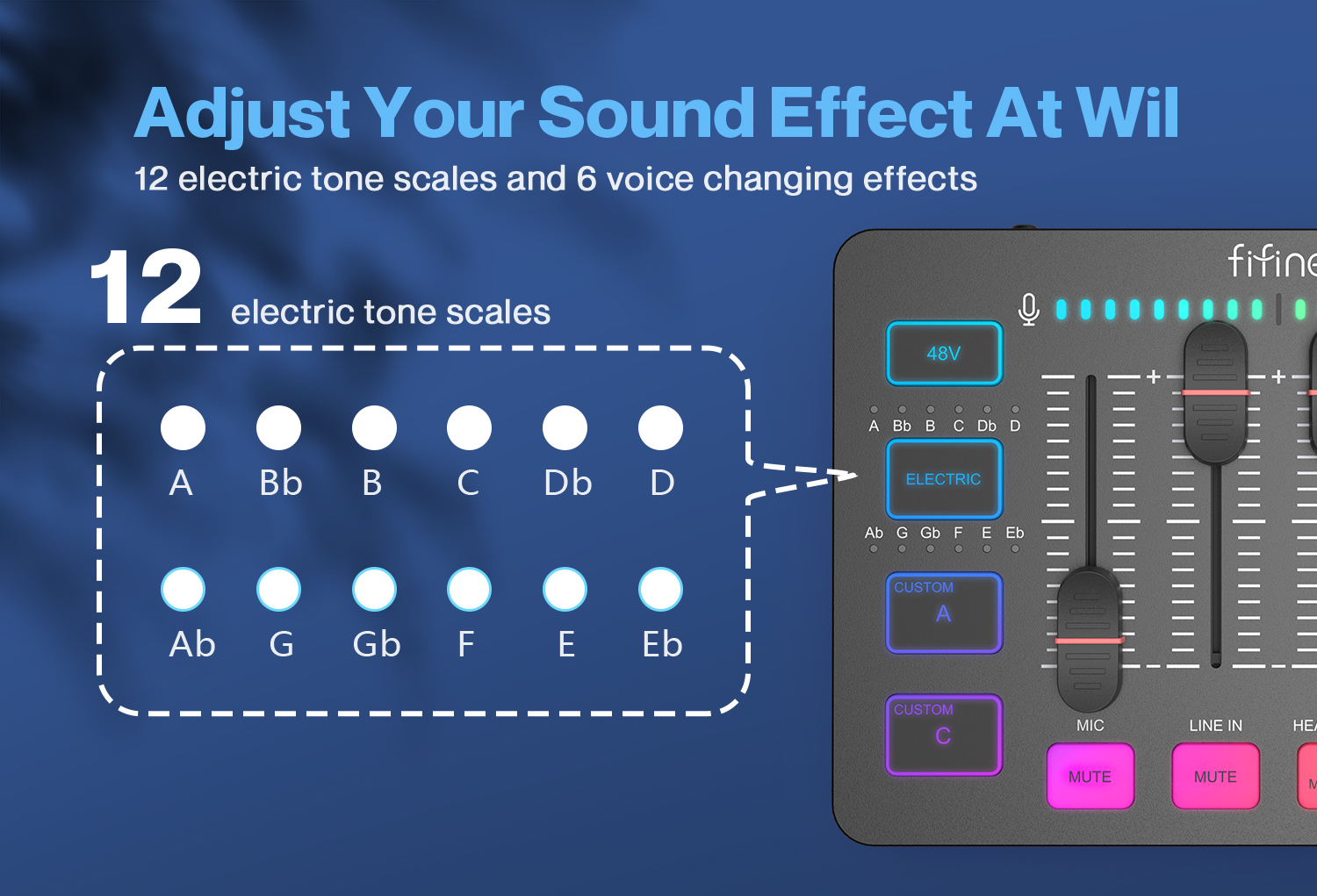 FIFINE AmpliGame SC3W White Gaming Audio Mixer, Streaming RGB PC Mixer ...