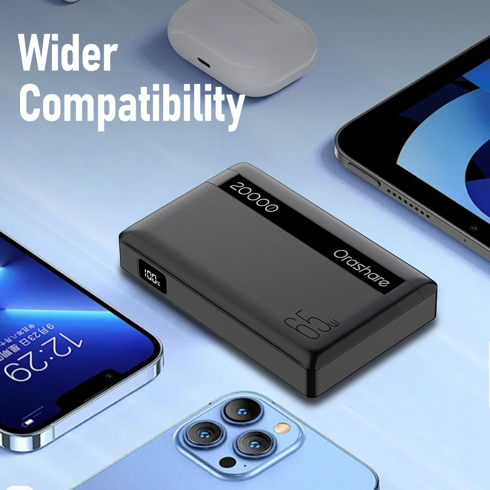 Orashare PL265 PD 65W Powerbank 20000mAh USB and Dual Type C Output ...