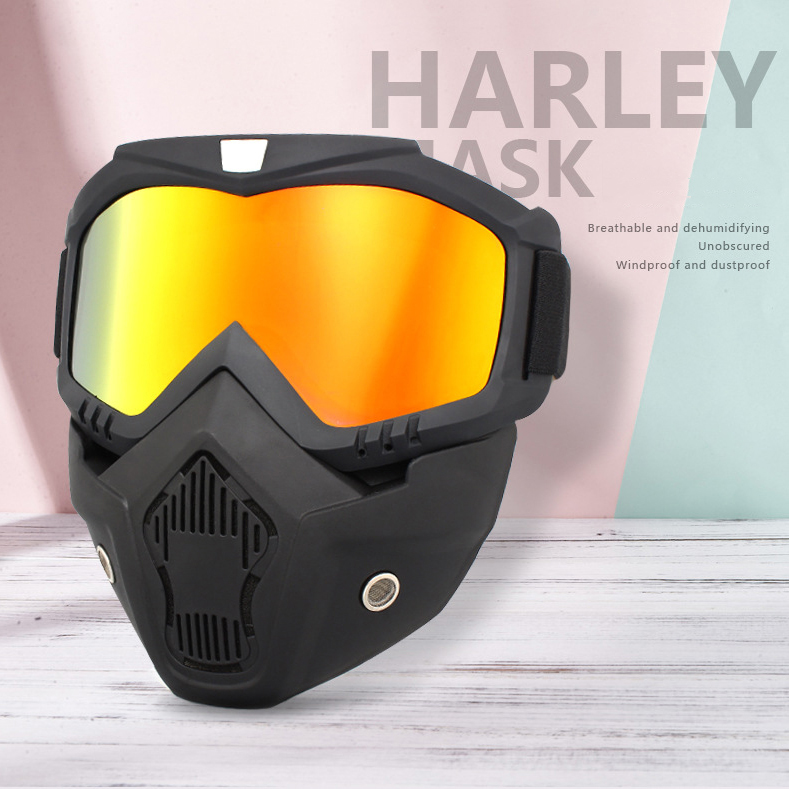 Universal Motorcycle Goggles Mask Helmet goggles Removable Open Half ...