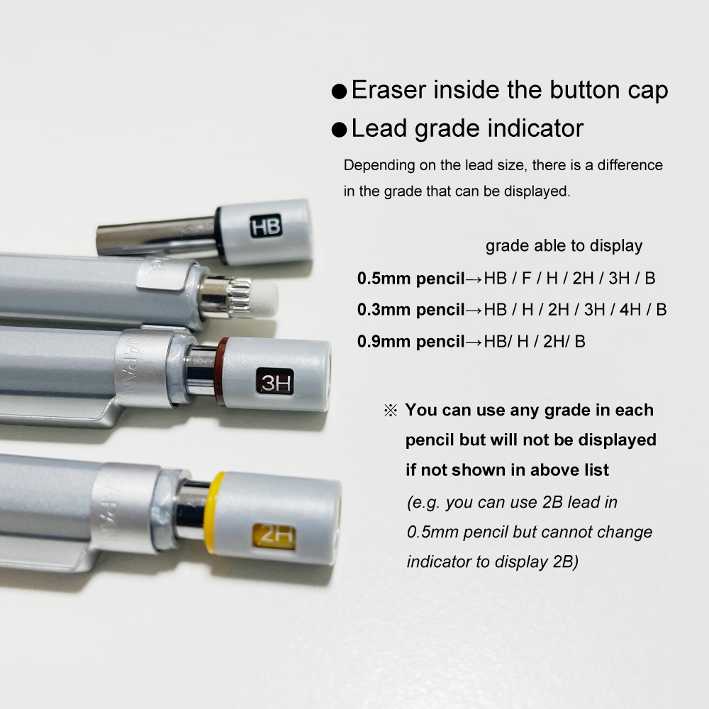 Pentel Graphgear 500 Drafting Mechanical Pencil 0.3/0.5/0.9mm Mechancal ...