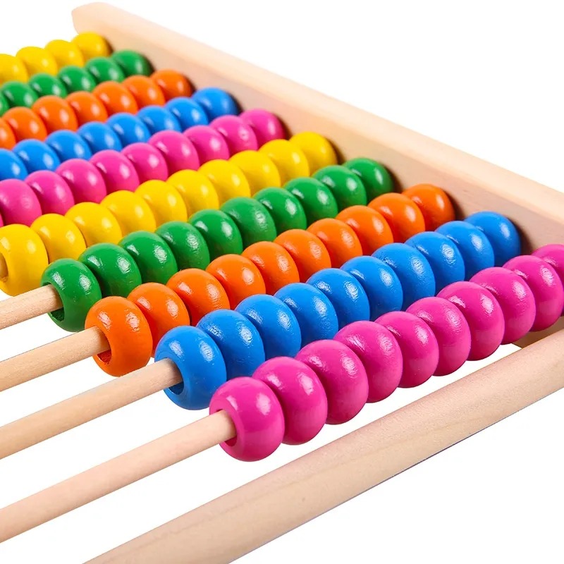 Kids Wooden Maths Education Counting Toys with 100 Beads Toddler ...