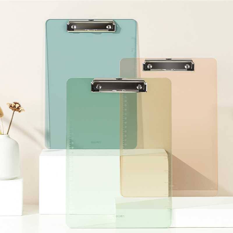 Deli 9256A PET Transparent Plate Clamp File Storage School Supplies ...