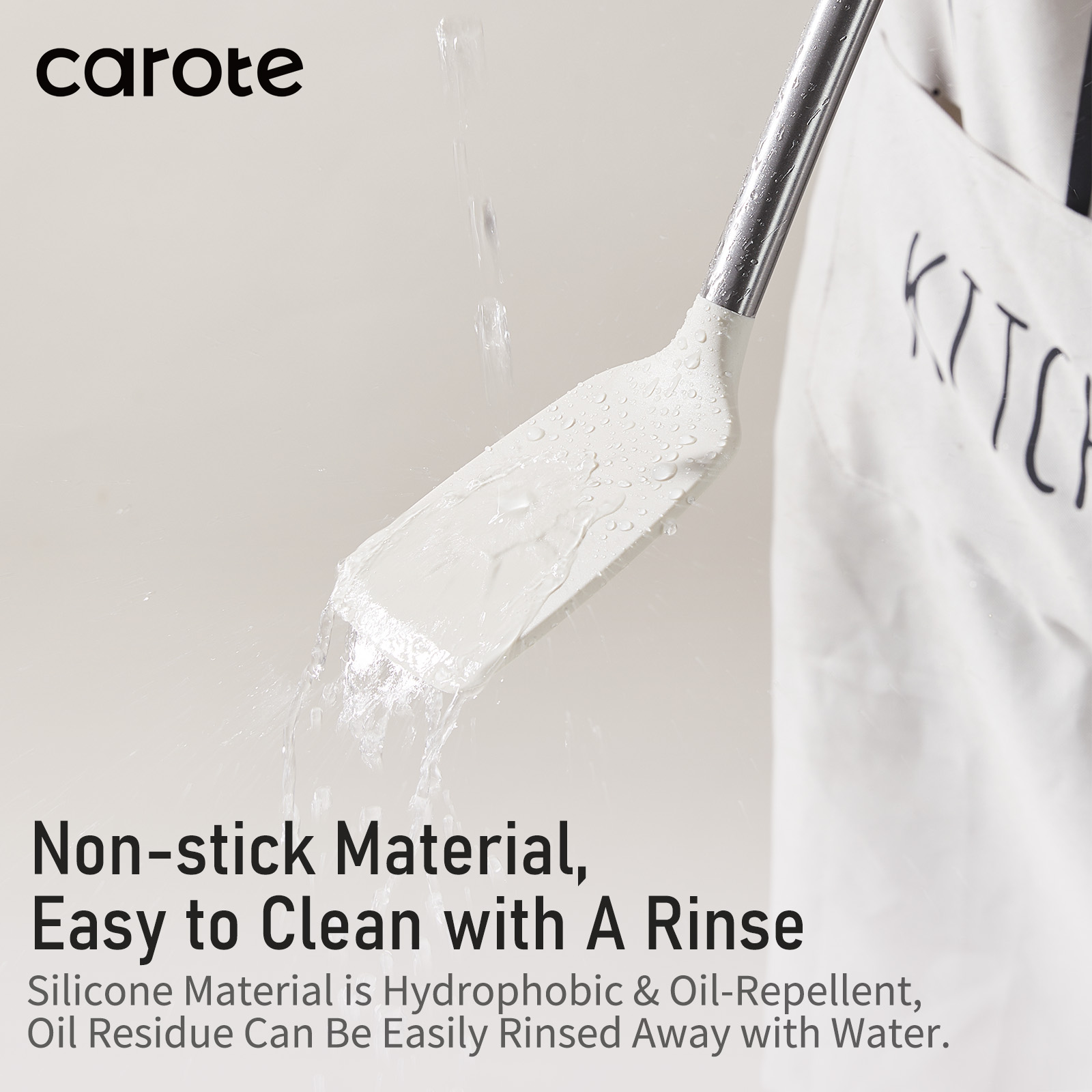 CAROTE spatula silicone spatula non-stick special soup spoon stainless ...