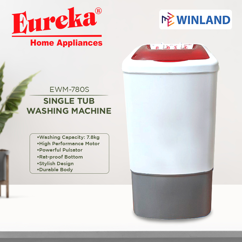 Eureka by Winland 7.8 Kg Eco Friendly Single Tub Washing Machine EWM ...