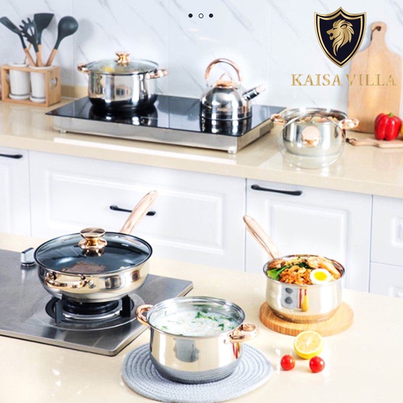 Kaisa Villa non stick cookware set casserole kitchenware pan cooking ...