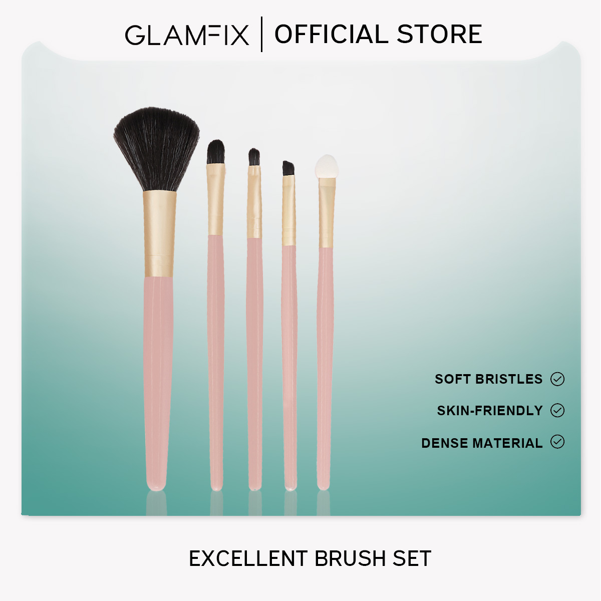 GLAMFIX Excellent Brush Set | Eyeshadow, Eyebrow & Powder Makeup ...