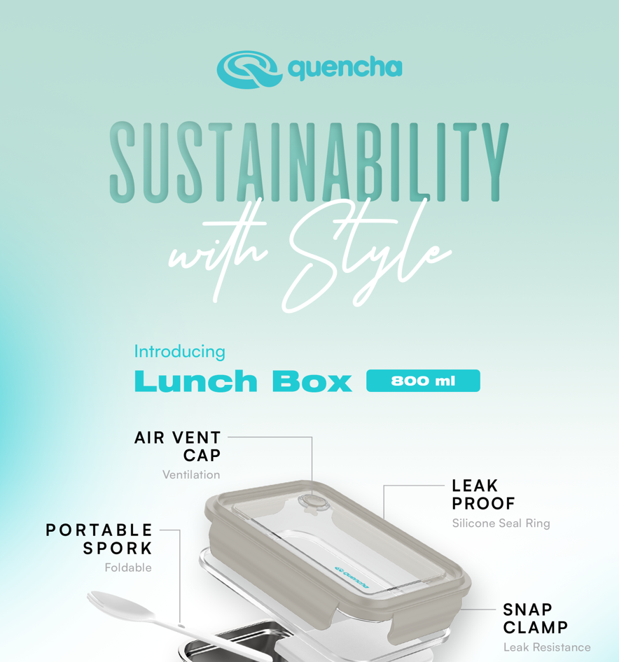 QUENCHA 800ml Stainless Steel Insulated Lunch Box | Shopee Philippines