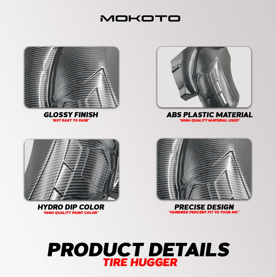 MOKOTO MIO FAZZIO TIRE HUGGER Z-10243 MATTE BLACK / Z-10244 CARBON ...