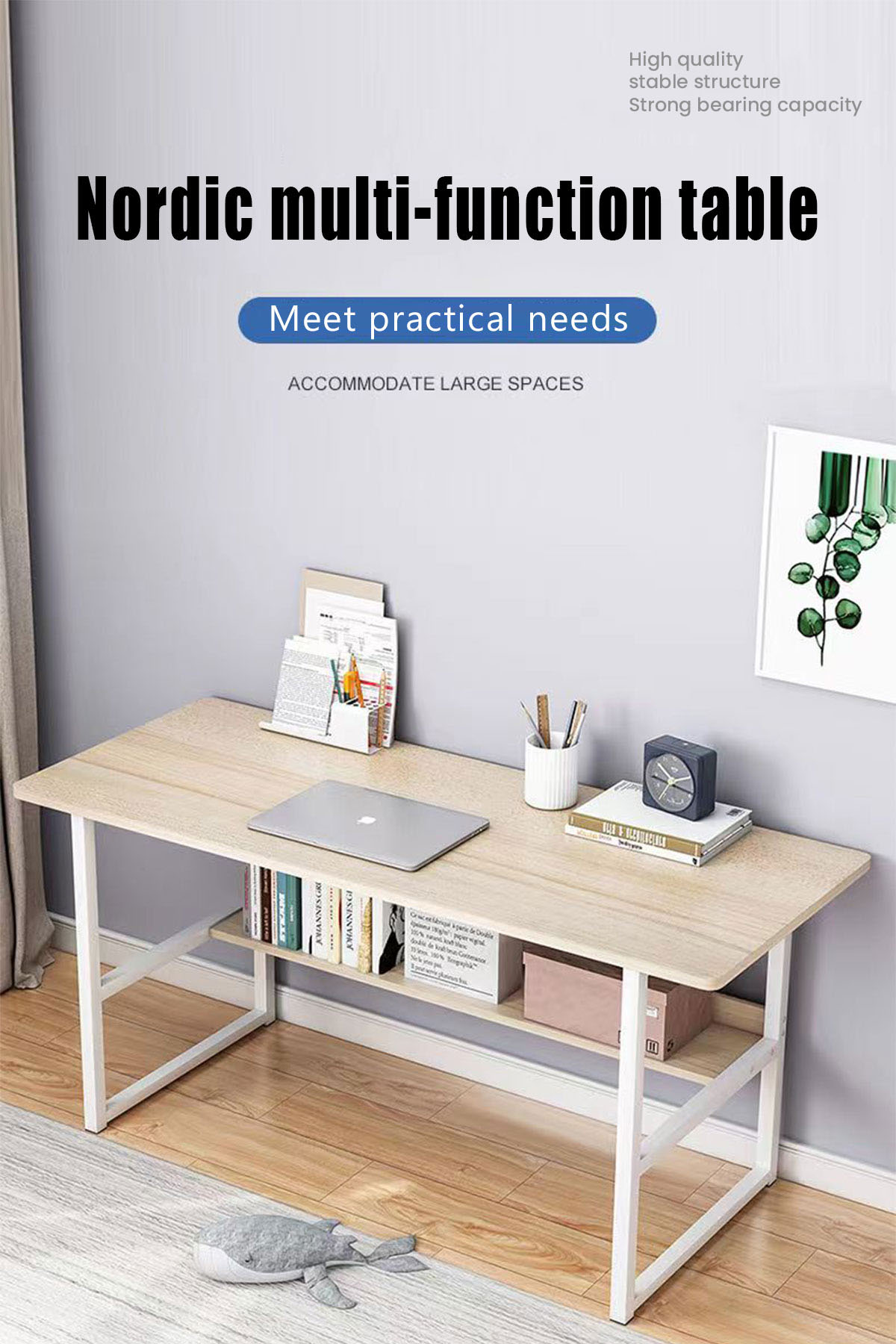 120CM Computer Table Study Table Double Layer Desk Table Student Table ...