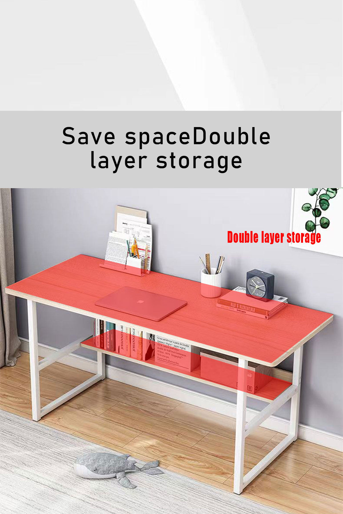 120CM Computer Table Study Table Double Layer Desk Table Student Table ...