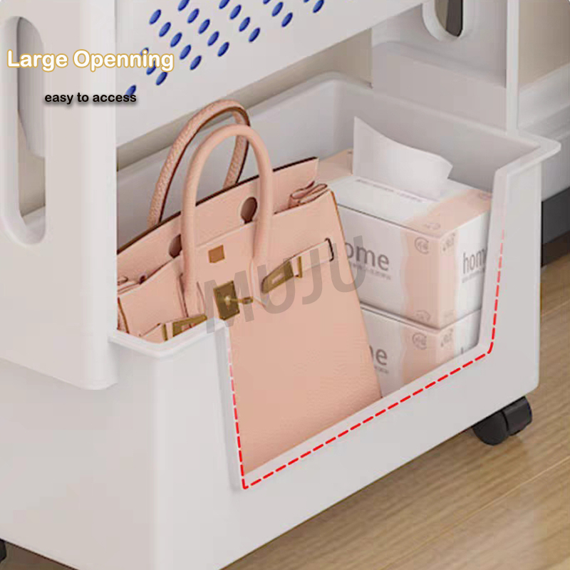 MUJU Office File Storage Rack Desk Side Stationery Trolley Silm Book ...