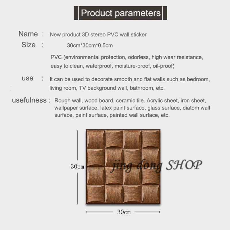 10PCS Self adhesive 3D Brick stone design Wallpaper Sticker for Room ...