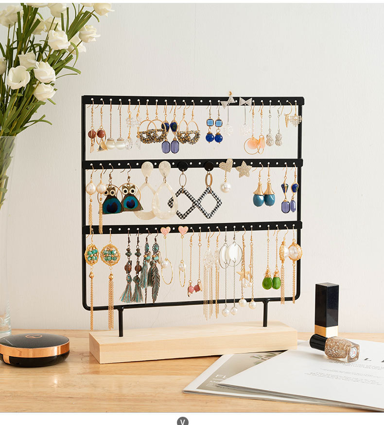 3 Layers 69/144hole Wrought Iron Earring Display Solid Shelf Premium ...