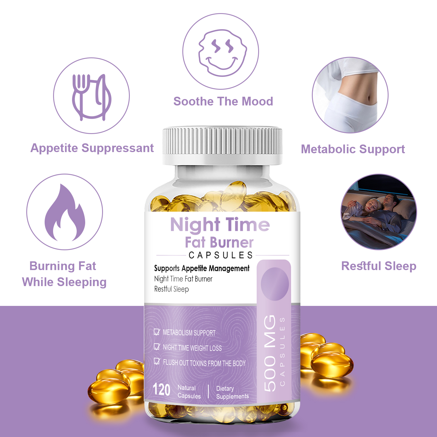 Softher Night Time Fat Burner Capsules Slimming Capsule Suppresses ...