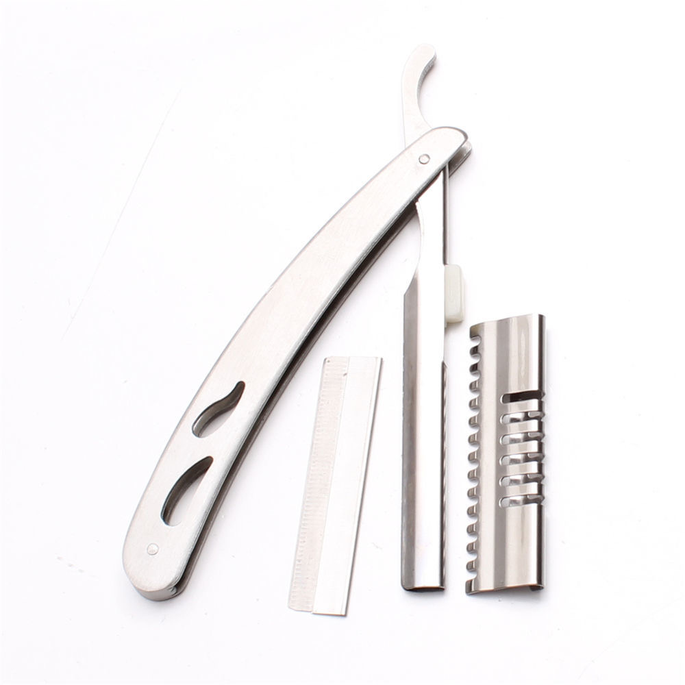 Barber Blade Razor Manual Shaver Carboon Steel Salon Folding Sharp ...