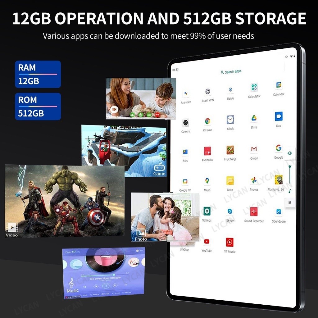 Original 5G Android Tablet With Keyboard 12GB + 512GB Smart Tab 10.1 ...