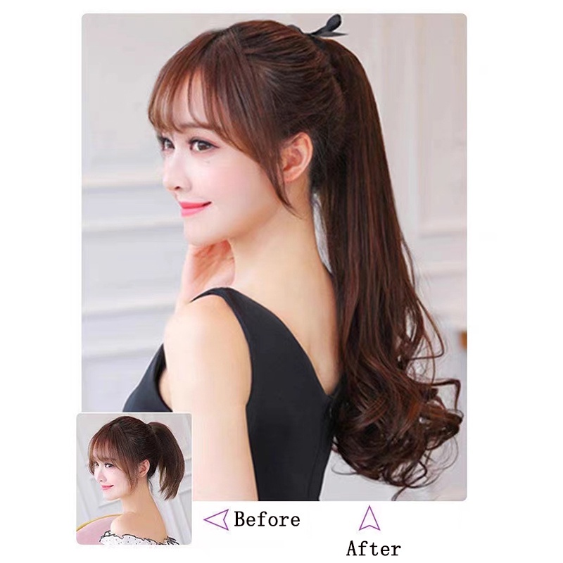 Women Ponytail Wig Long Curly Clip In Ponytail Hair Extensions Ponytail ...