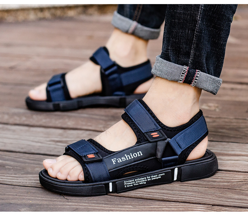 Men Sandals Casual Two Strap Sandles Outdoor Breathable Comfort Non ...