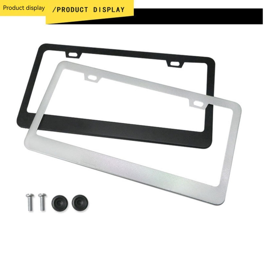2pcs Car Number Plate License Frame Cover Stainless Steel Car Plate ...