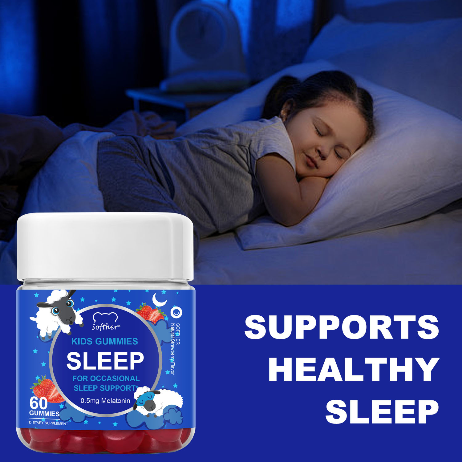 Softher Kids Melatonin Gummies Promote Improve Sleep Gummy Aid Relax ...